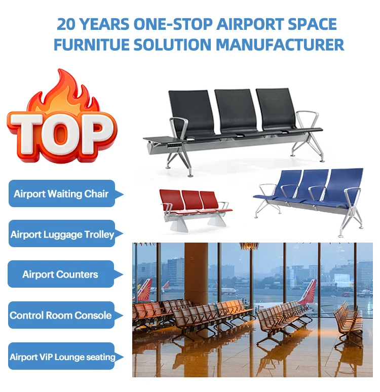 Airport Waiting Chairs Gang Chair Seats Steel Optional PU Leather ...