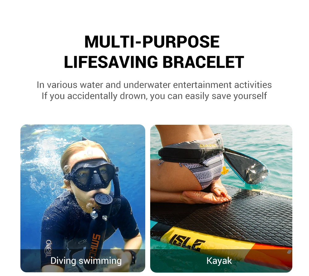 SMACO Lifesaving Smart Wristband - Inflatable for Swimming