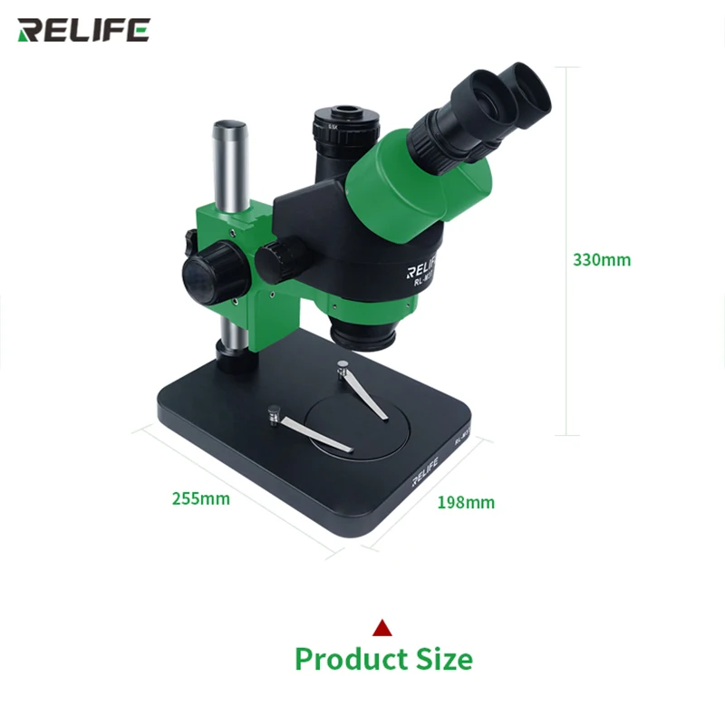 Relife Rl-m3t-b1 Trinocular Microscope 7x-45x Zoom Mobile Phone Pcb ...