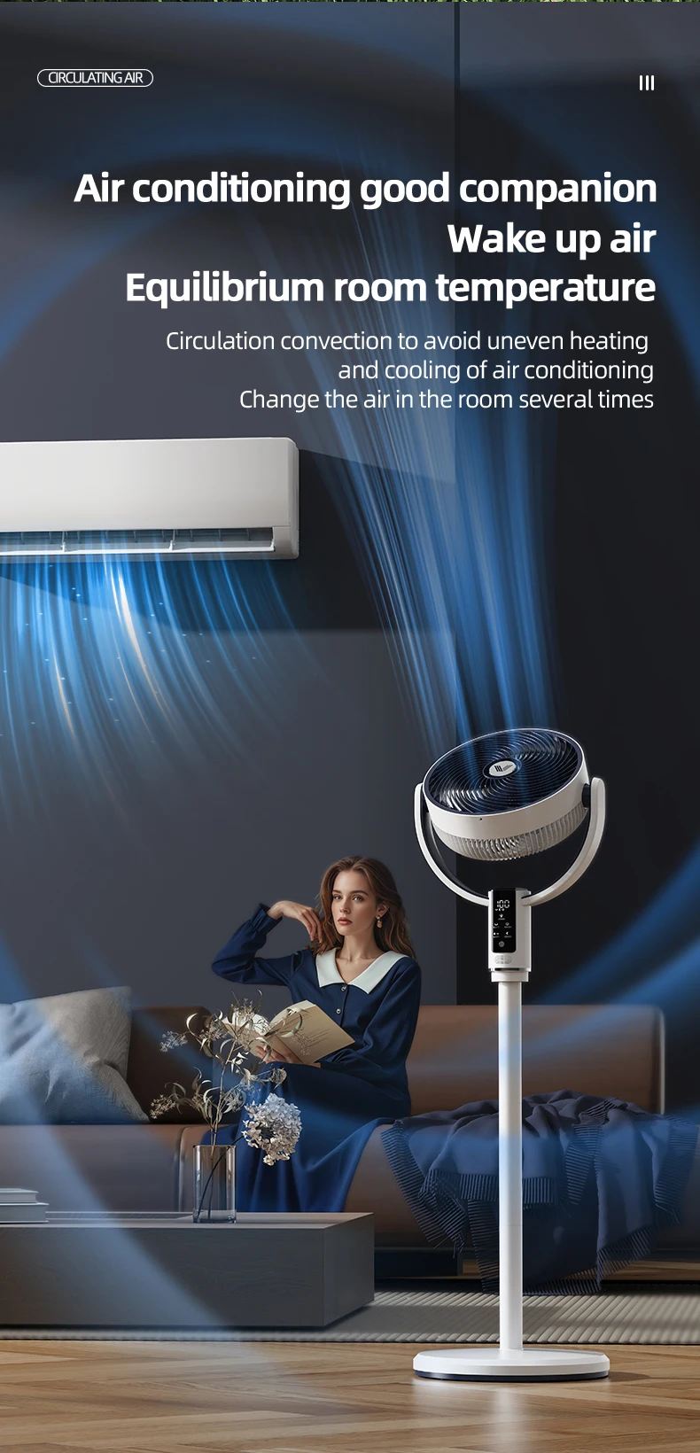 2025 AINI Electric Fan New Dual Purpose Air Circulation Convection ...