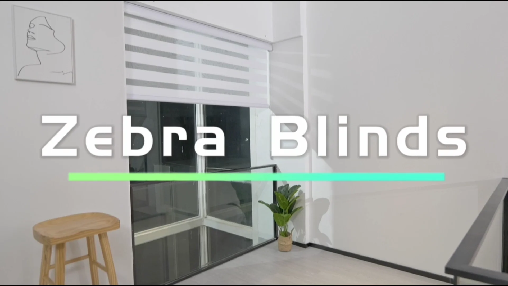 Smart Office Blind Horizontal Battery Powered Remote Control Semi ...