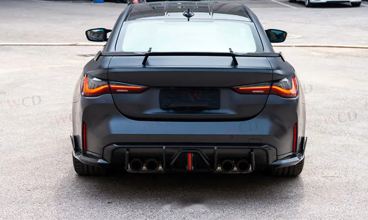 Dry Carbon Fiber Rear Diffuser With LED Light for BMW G80 G82 G83 M3 M4 ...