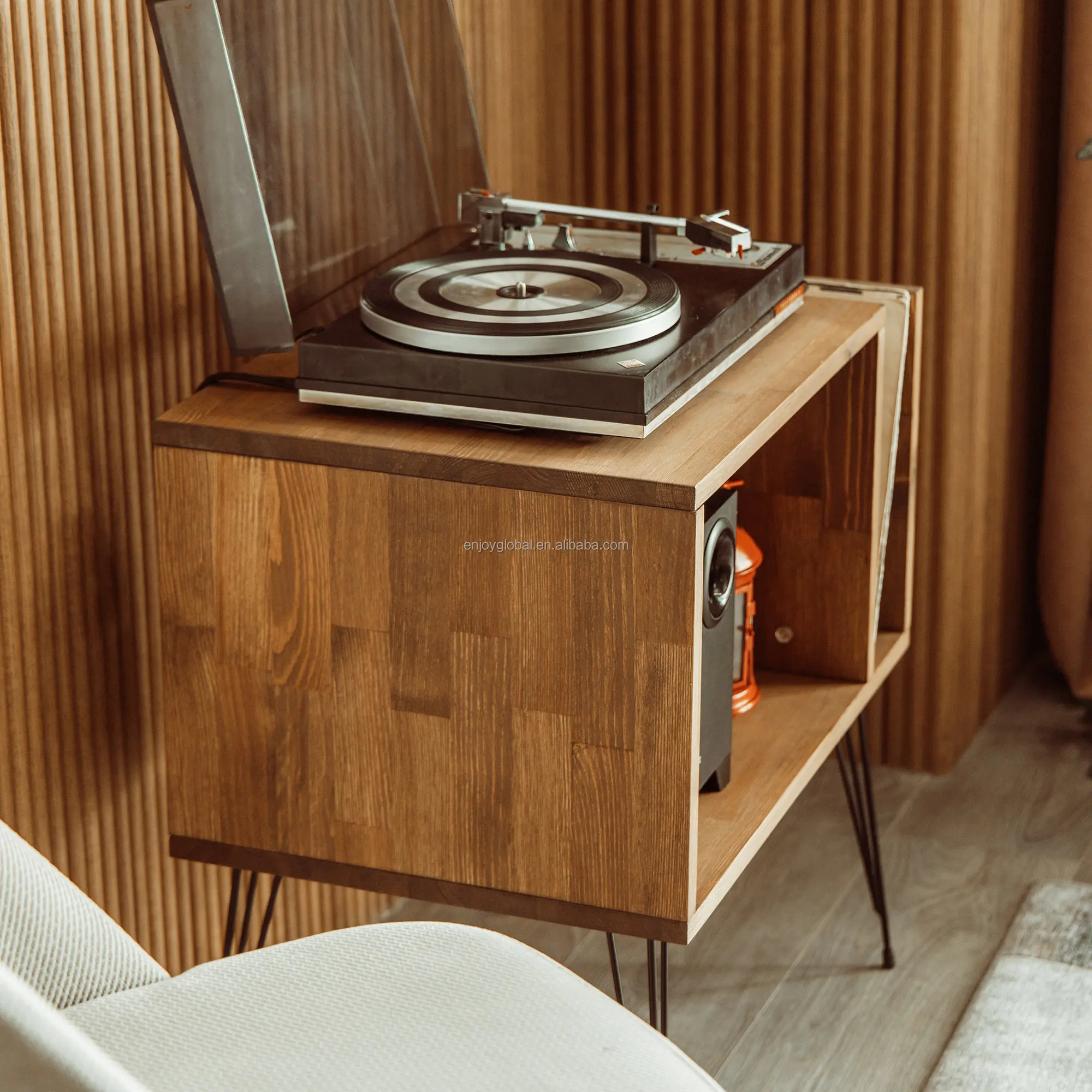 Customizable Wood Record Album Holder - Store up to 200 Albums