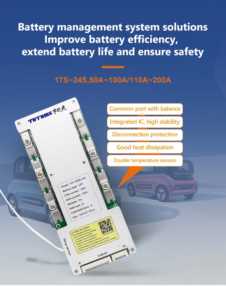 Tdt 84v Lithium Ion Battery Bms 3.2v 24s 80a Bms With The Balance ...