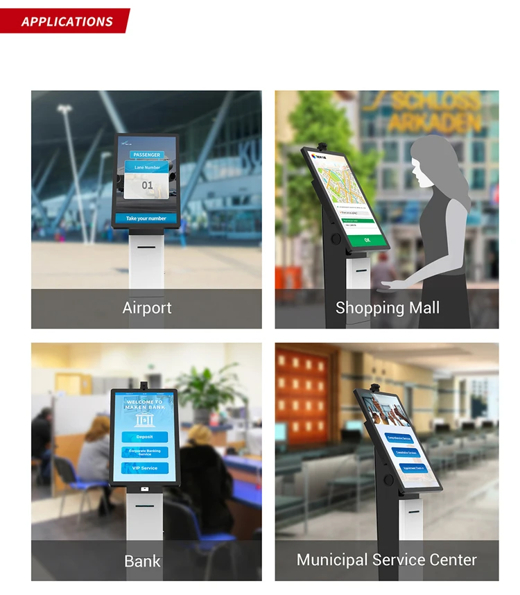 27 Inch Hd Lcd Monitor Interactive Floor Stand Queuing Kiosk Touch ...