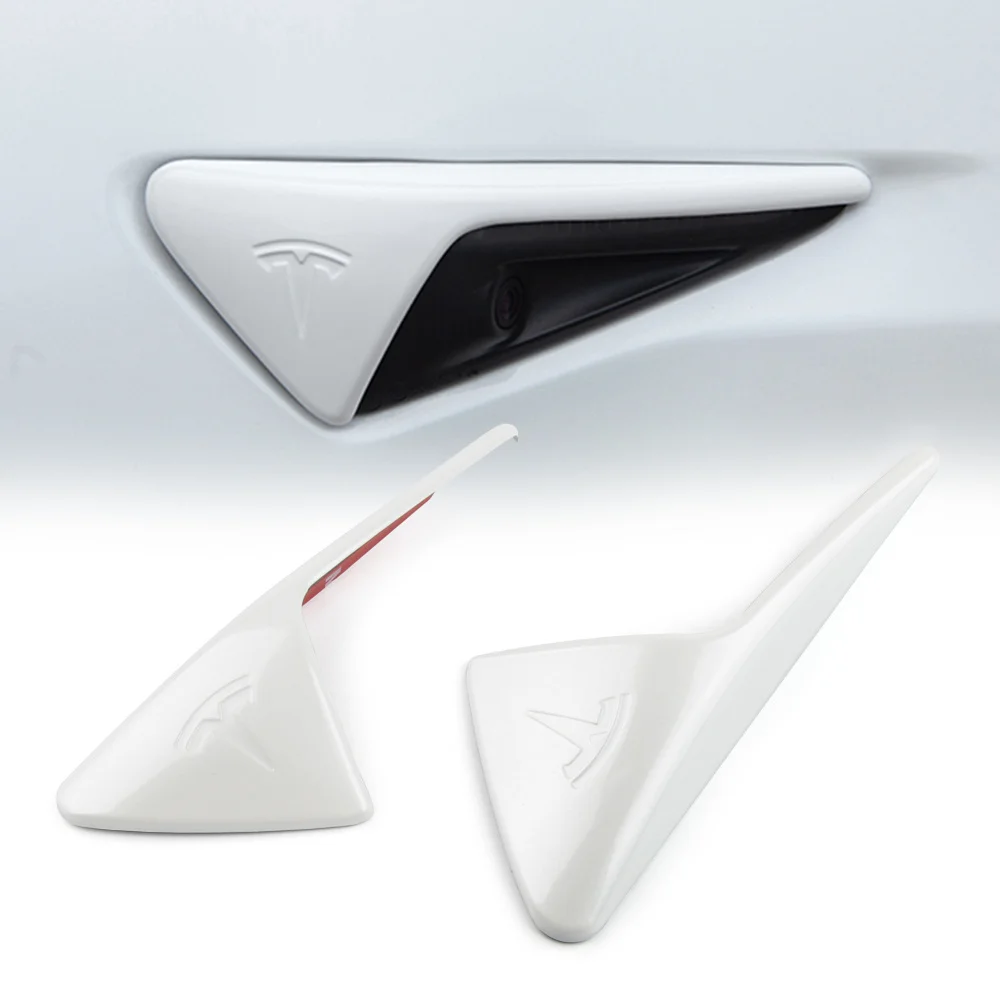 2Pcs/Set Car Model 3 Side Camera Carbon Fiber ABS Protection Cover for ...