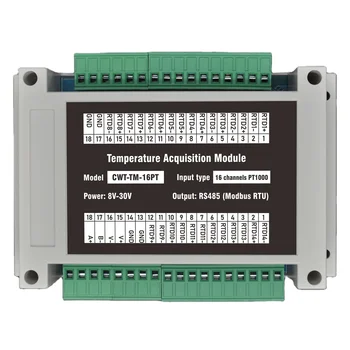 16 Channels Pt100/pt1000 Rs485 Modbus Output Temperature Acquisition Module - Buy Modbus Tcp Io ...