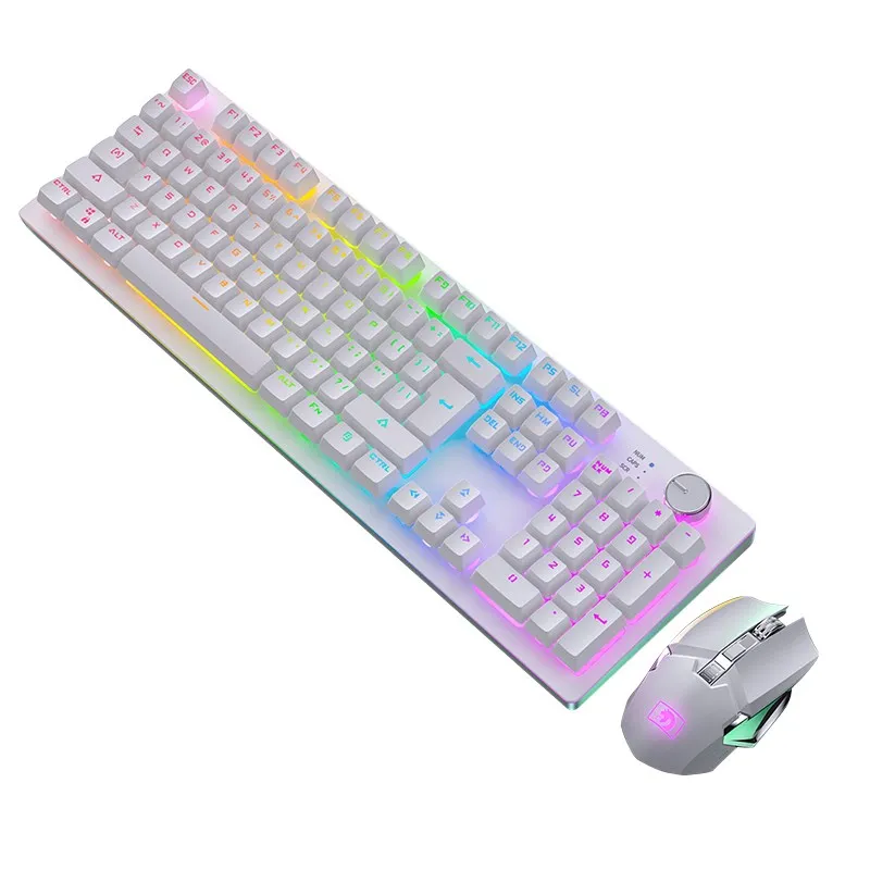 YINDIAO K620 Mamba RGB Rotary Knob Mechanical Wireless Gaming Keyboard ...
