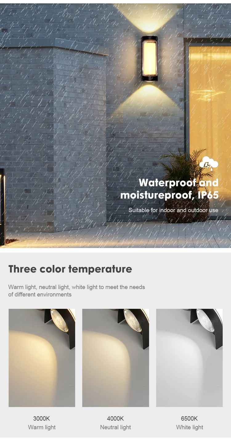 Led Modern Outdoor Lighting Ip65 Porch Wall Lamp Aluminum Upper and ...