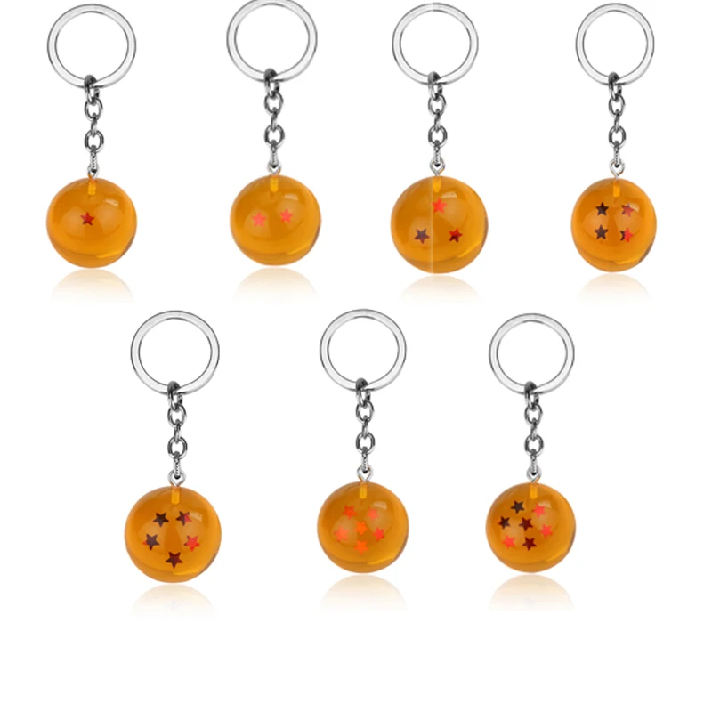 Japanese Anime Goku Super Keychain 3D 1-7 Stars Cosplay Crystal Ball ...