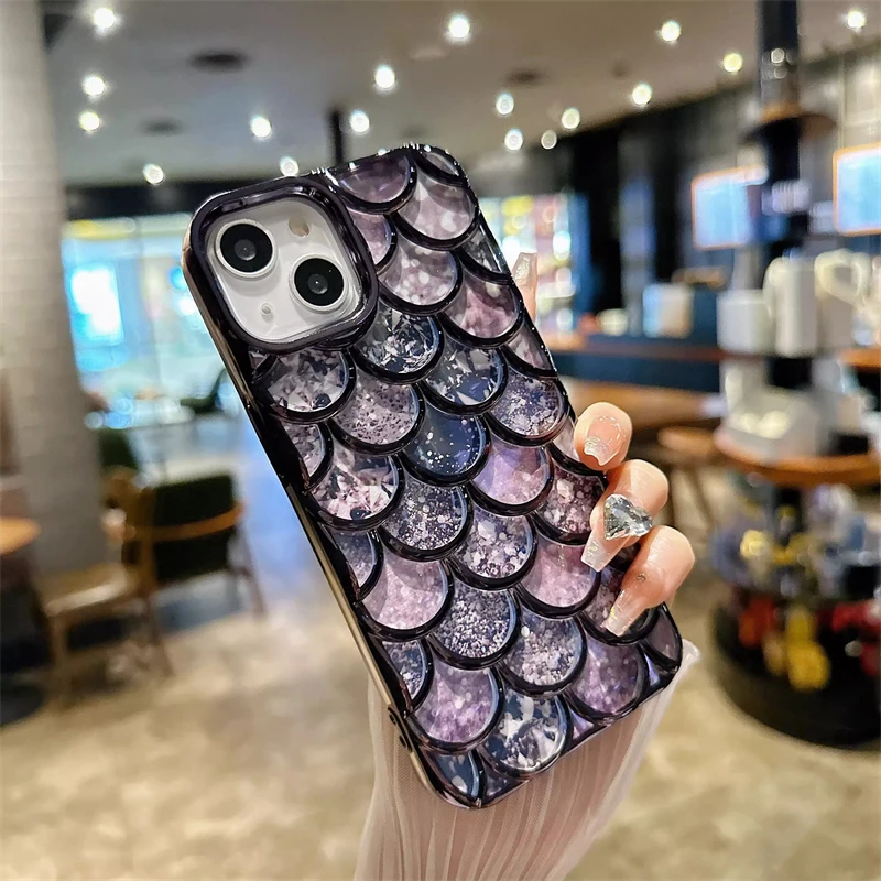 Luxury Glitter Mermaid Fish Scale Pattern Phone Case For Iphone 13 Pro ...