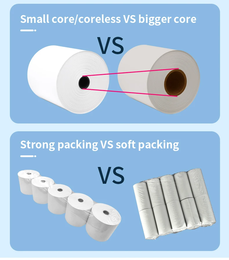 57x40mm/customized Size Thermal Paper Rolls White Thermal Paper Cash ...