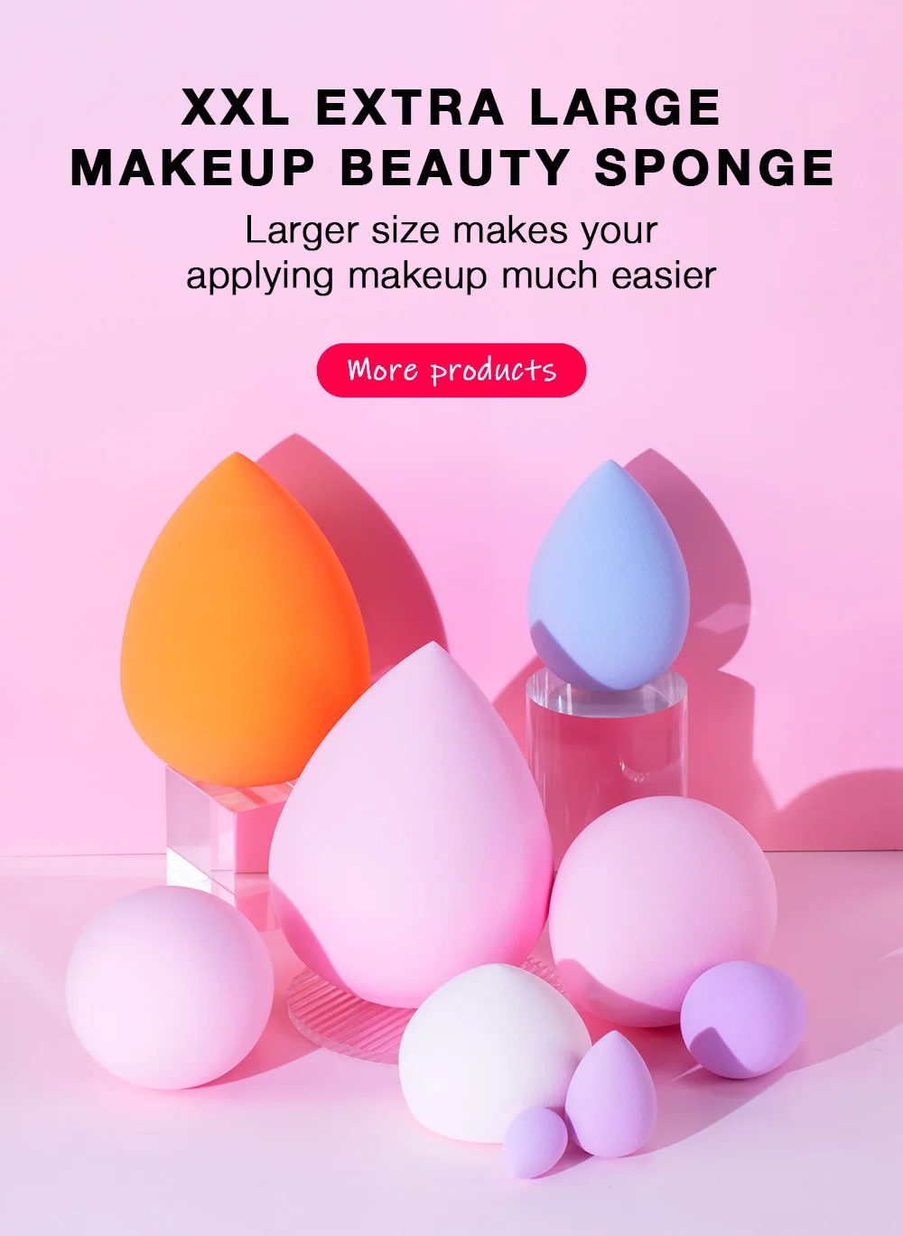Liya Beauty Extra Bigger Makeup Sponges - Vegan & Latex Free