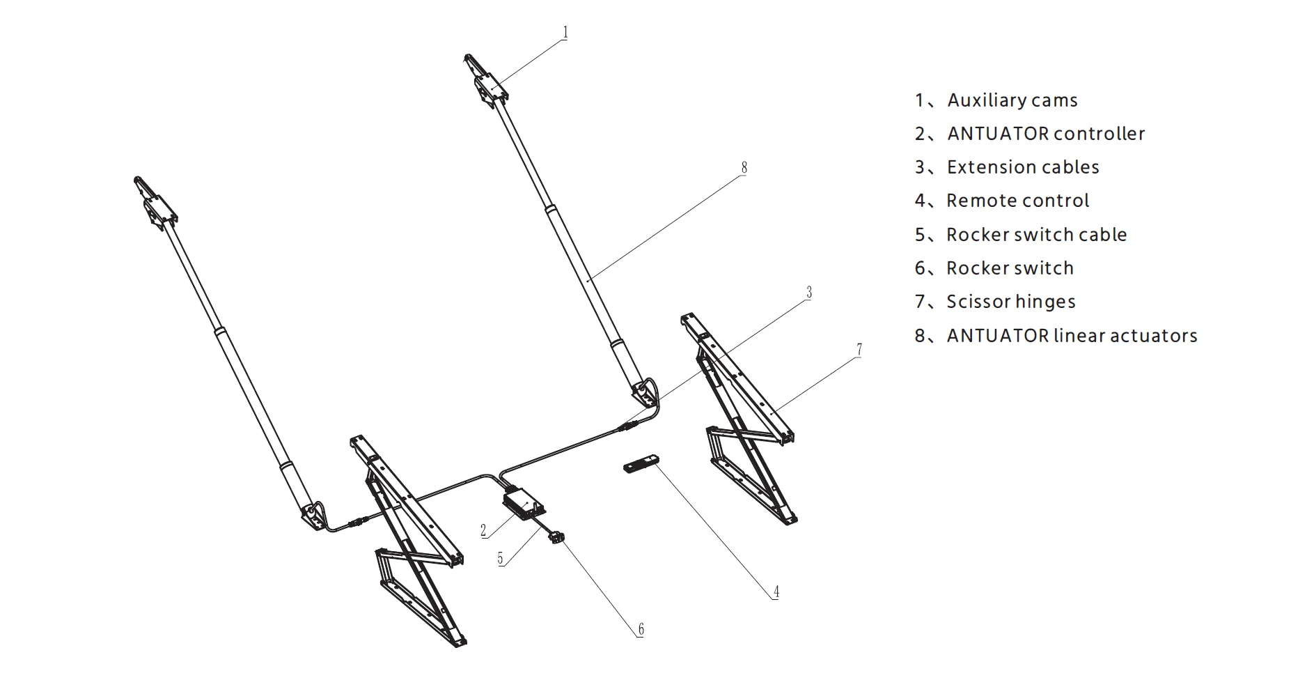 High Quality RV Motorhome Campervan Pop up Elevating Scissor Hinge Roof ...