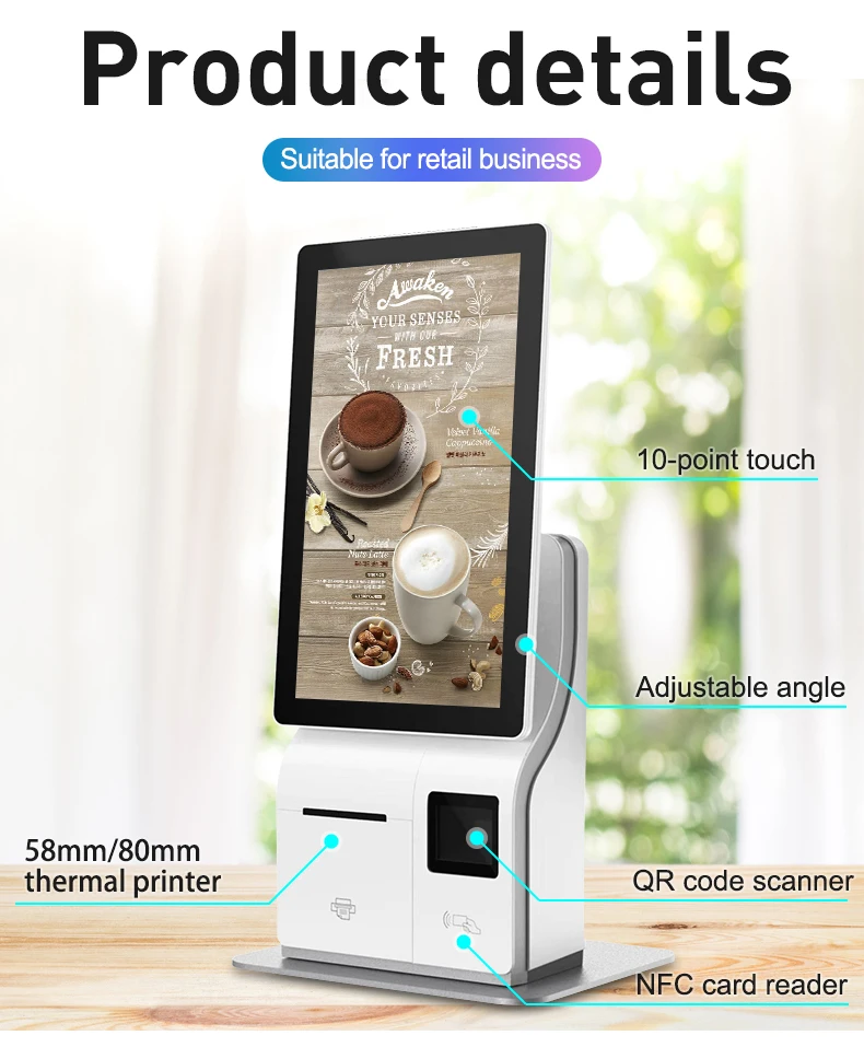 All in One Food Ordering Machine Kiosk for KFC & Mcdonalds