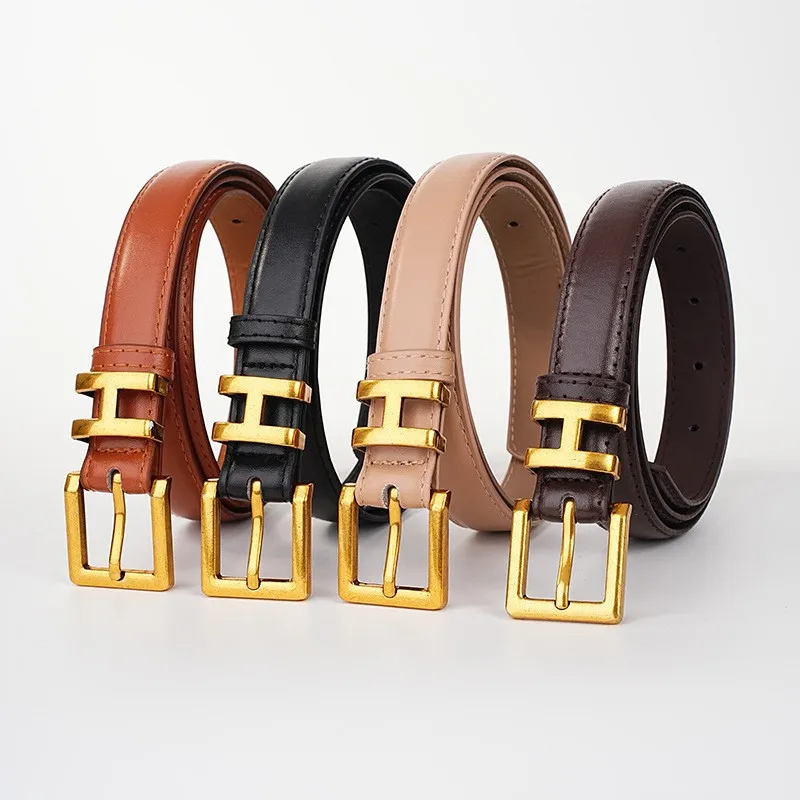 Designer Leather Belts 105cm PU Leather Letter H Belts Girl's Elegant ...