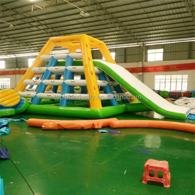 Pvc Triangle Water Floating Platform Inflatable Aqua Tower Slide For ...