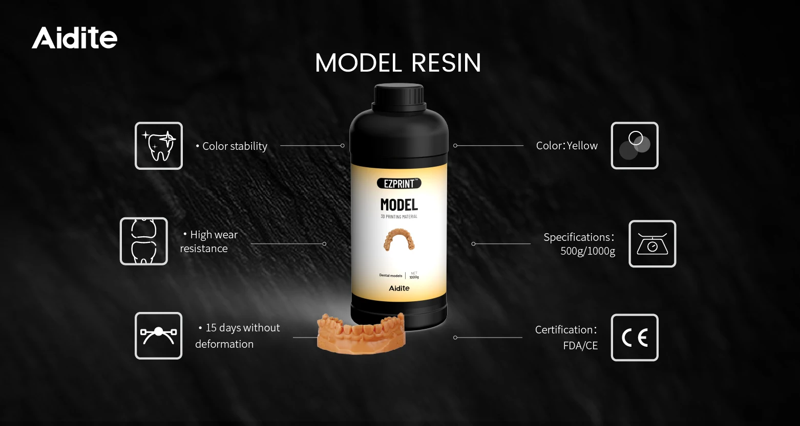 Aidite Orthodontic Teeth Deantl Model Water-washable Dental Resin 3d ...