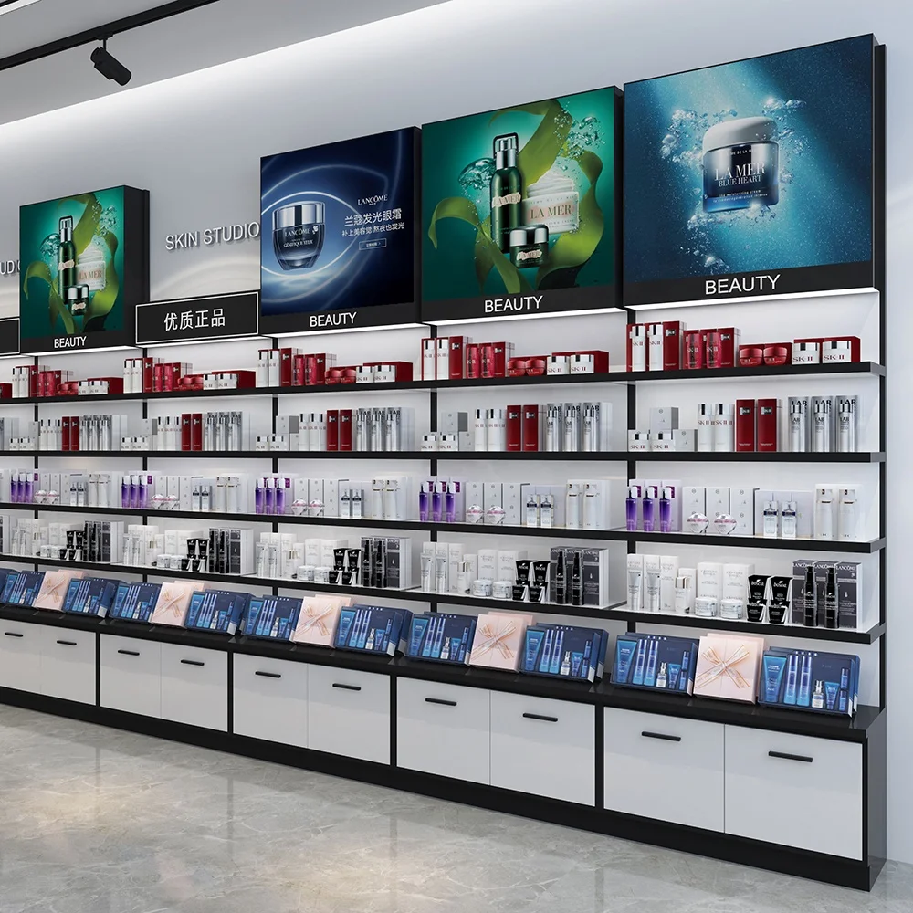 High-end Retail Skincare Display Showcase Customized Makeup Shop ...