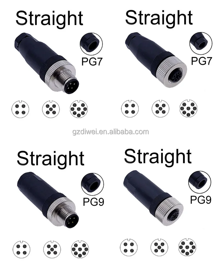 Waterproof Ip67 Sensor Connector 4 Pin Connector Female Male Waterproof ...