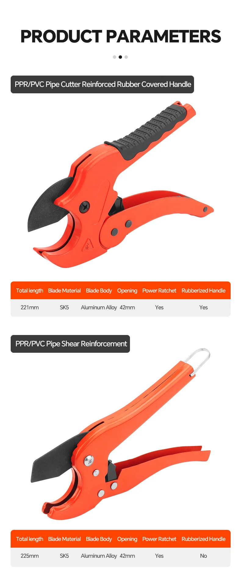 42mm 101e Pvc Pipe Cutter Aluminum Alloy Body Microduct Scissors Tube Cutter Pvc/pu/pp/pe Hose ...