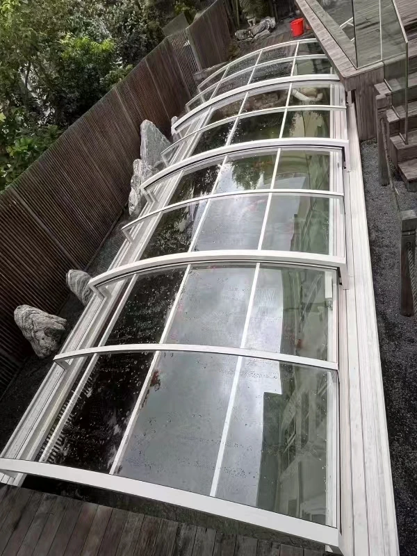 Transparent Telescopic Swimming Pool Cover - Tempered Glass