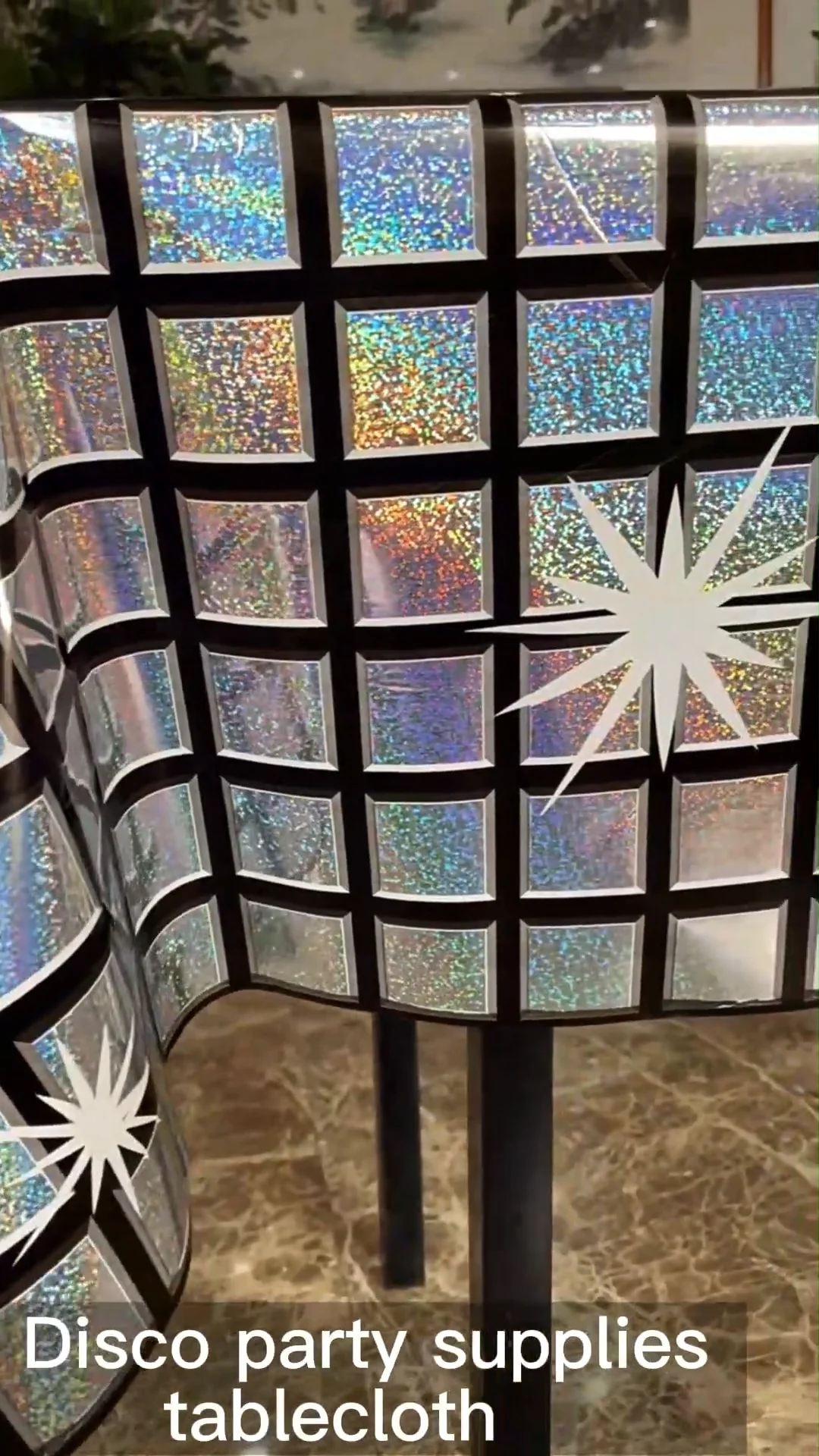 Yachen Iridescent Shimmer Laser Plastic Table Covers Party Banner For ...