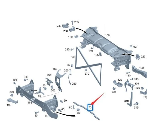 1676262200 for the Mercedes-benz GLE W167 Front Bumper Crossbar ...