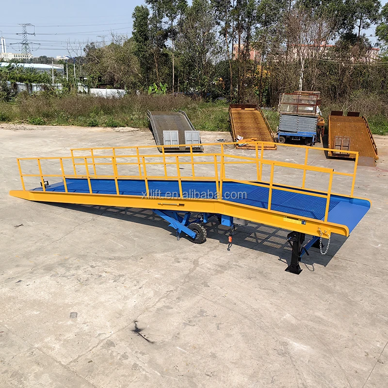 8T Manual adjustable load dock ramp leveler for container truck movable ...