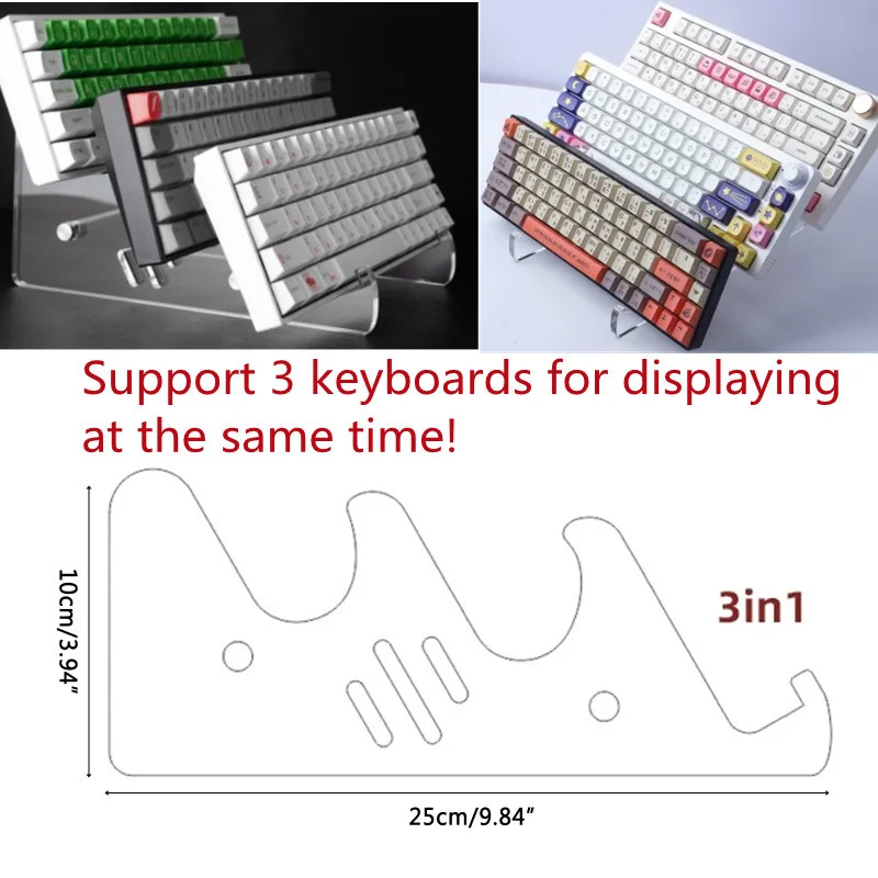 Triple Tier Transparent Acrylic Mechanical Keyboard Stand For Gaming ...