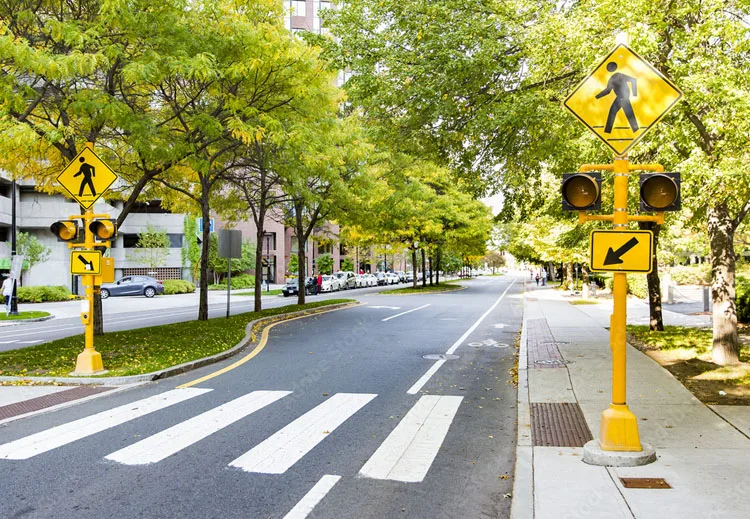 Pelican Zebra Crossing Solar Wireless Pedestrian System