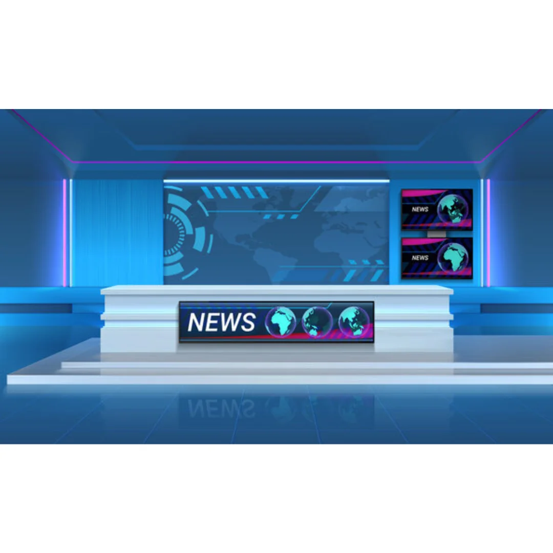 Customized Tv News Studio Desk For Live Broadcasting And Podcasts - Buy ...