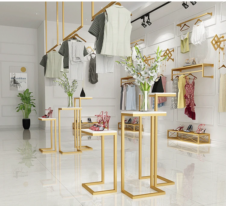 Custom Size Gold Stainless Steel Wall Hanging Racks