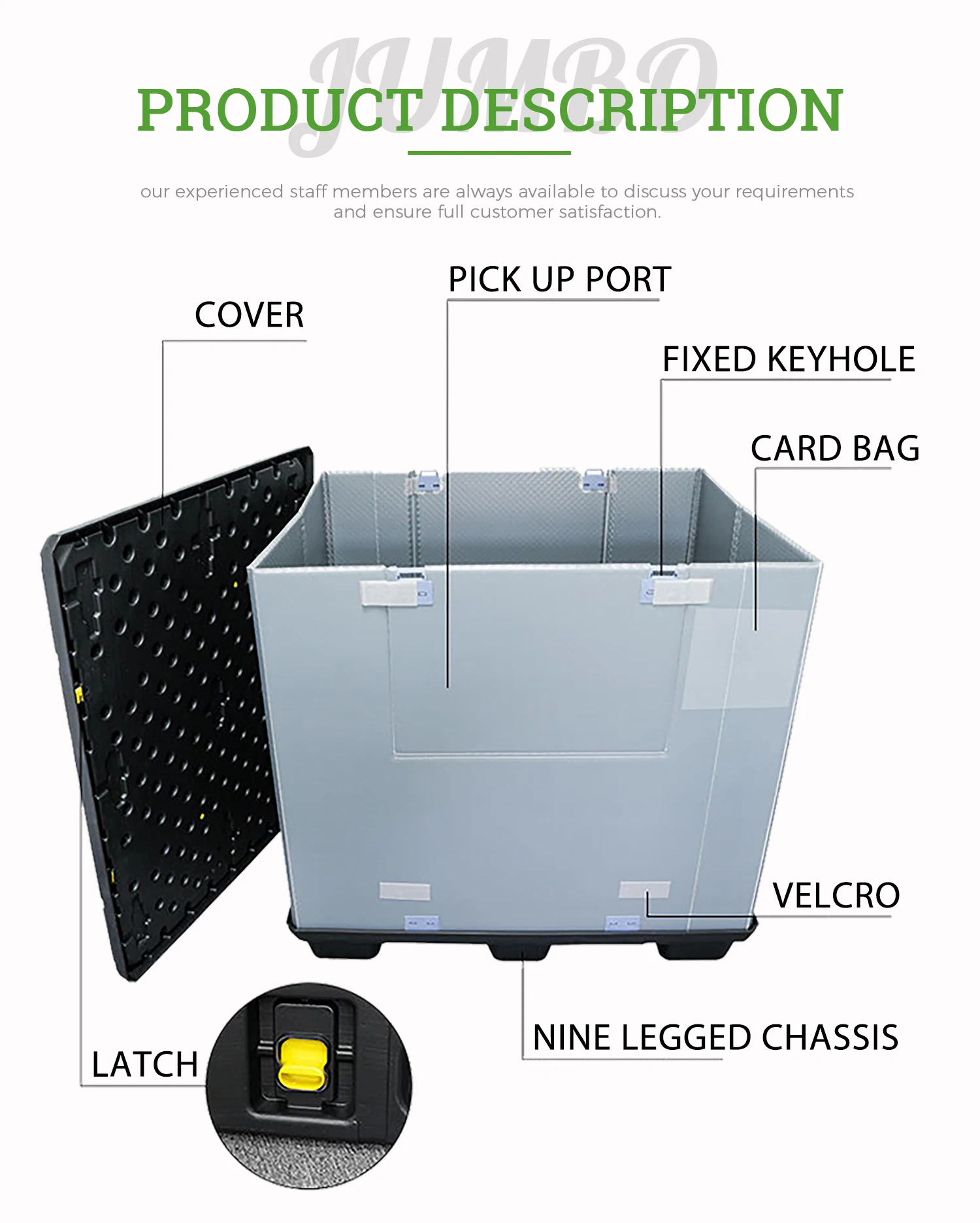 Heavy-Duty Bulk Container Electronics Pp Plastic Storage Collapsible ...