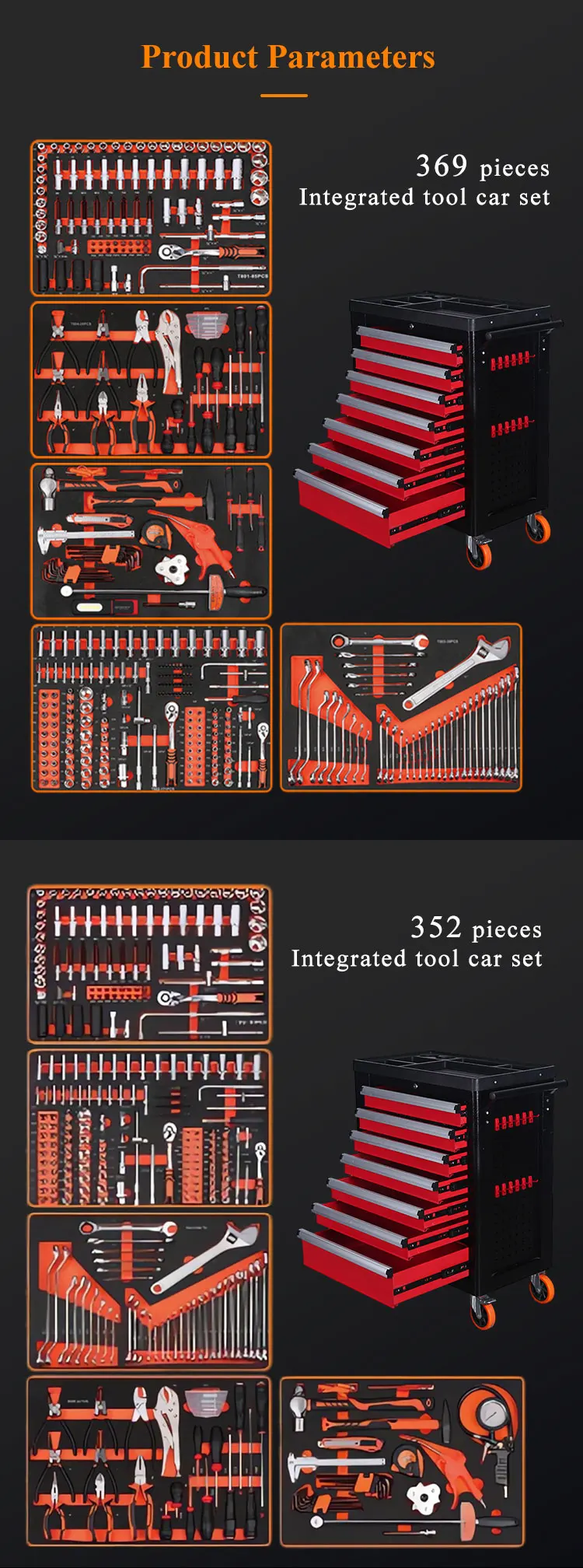 Mobile Metal Tool Chest Garage Organizer Drawers Storage Tool Trolley ...