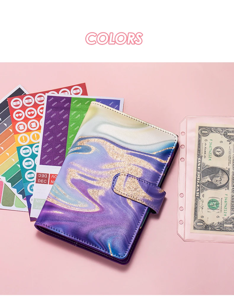 Custom Loose Leaf A6 Binder Wallet With Envelope Stationary Accessories ...