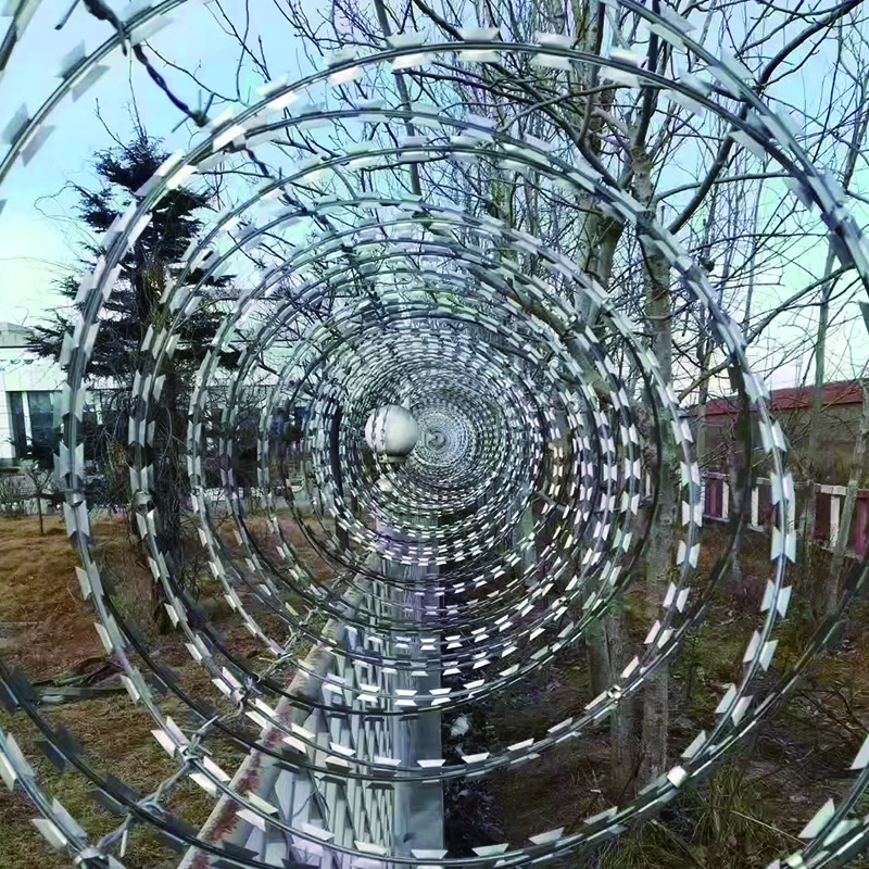 Galvanized BTO-16 22 Razor Concertina Wire Fence Steel Ribbon Barbed ...