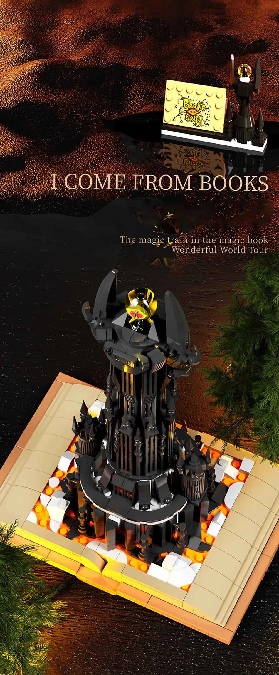 New Moc Fairytale Movie Tower Pink Princess Magic Castle Book With Led ...