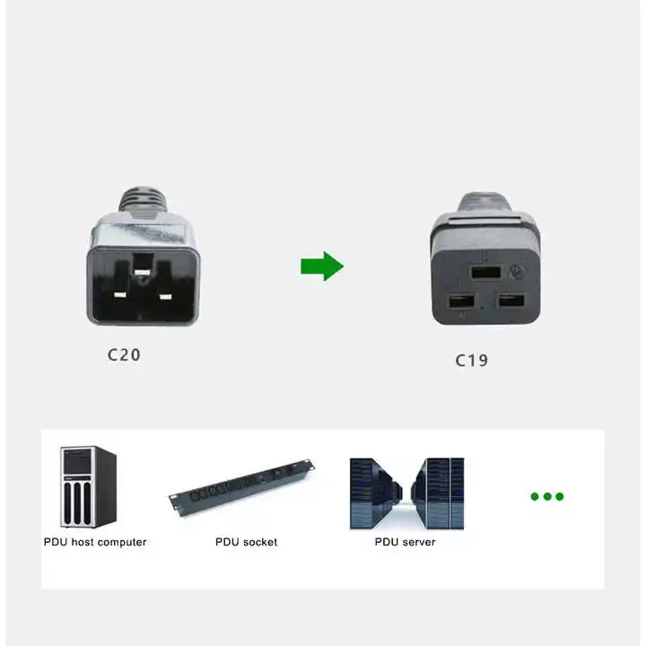 Y Splitter Shape Outdoor Iec C19 To Iec 20 Y End Extension Power Cord ...