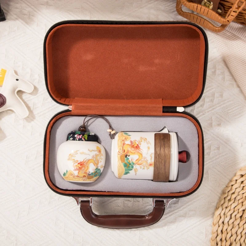 Portable Mini Tea Set Outdoor Travel Camping 5 In 1 Ceramic Teapot Set ...