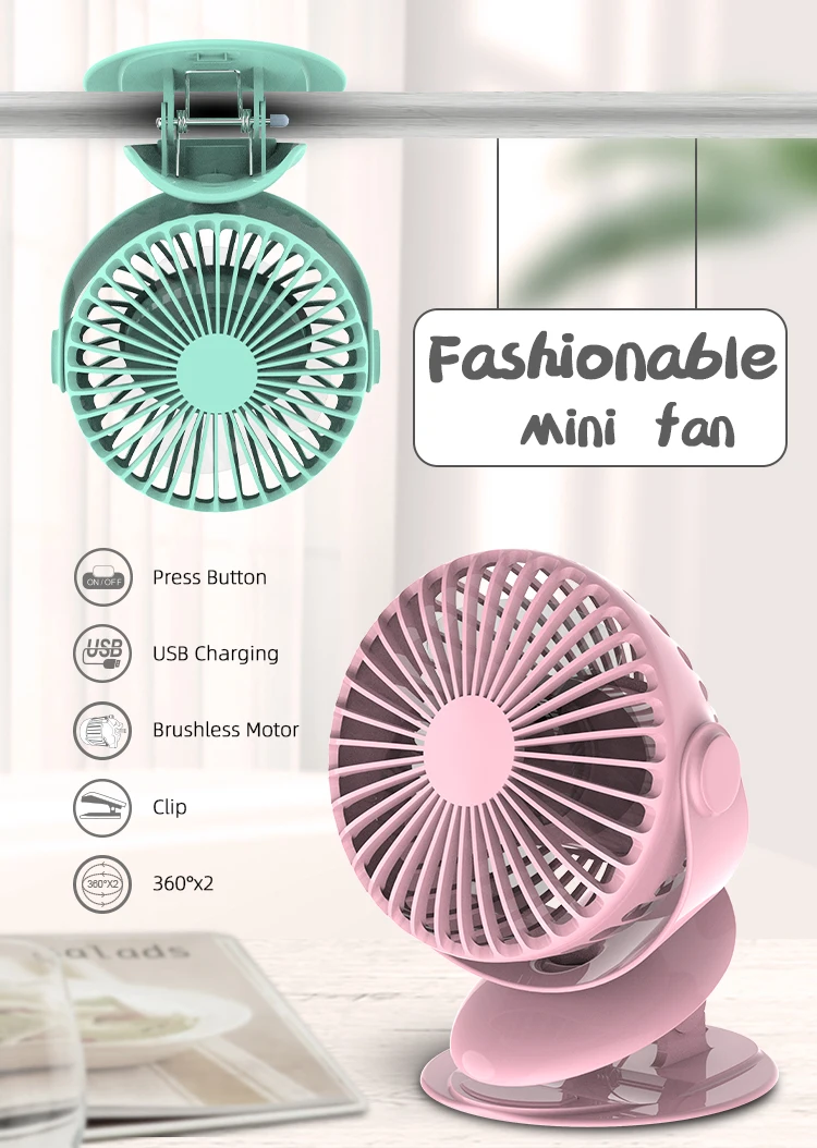 Portable Usb Cooling Fan With Clamp Multi-directional Rotating For ...