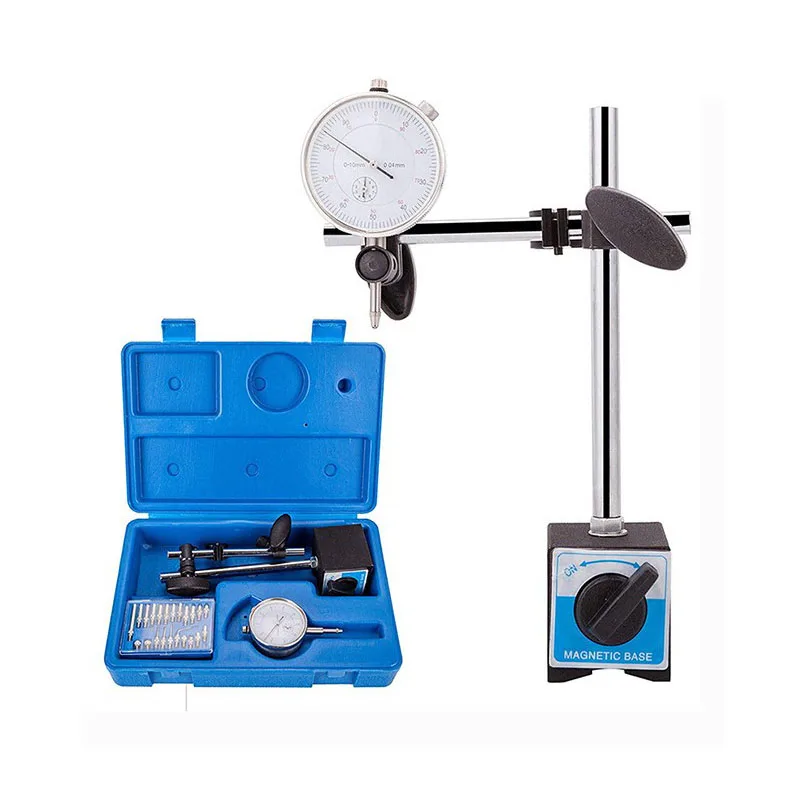 Universal magnetic gauge holder with fine adjustment dial gauge ...