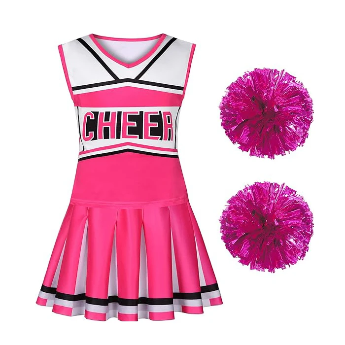 Custom Cheer Dance Uniforms Pink Cheerleading Uniform For Girls Dance ...
