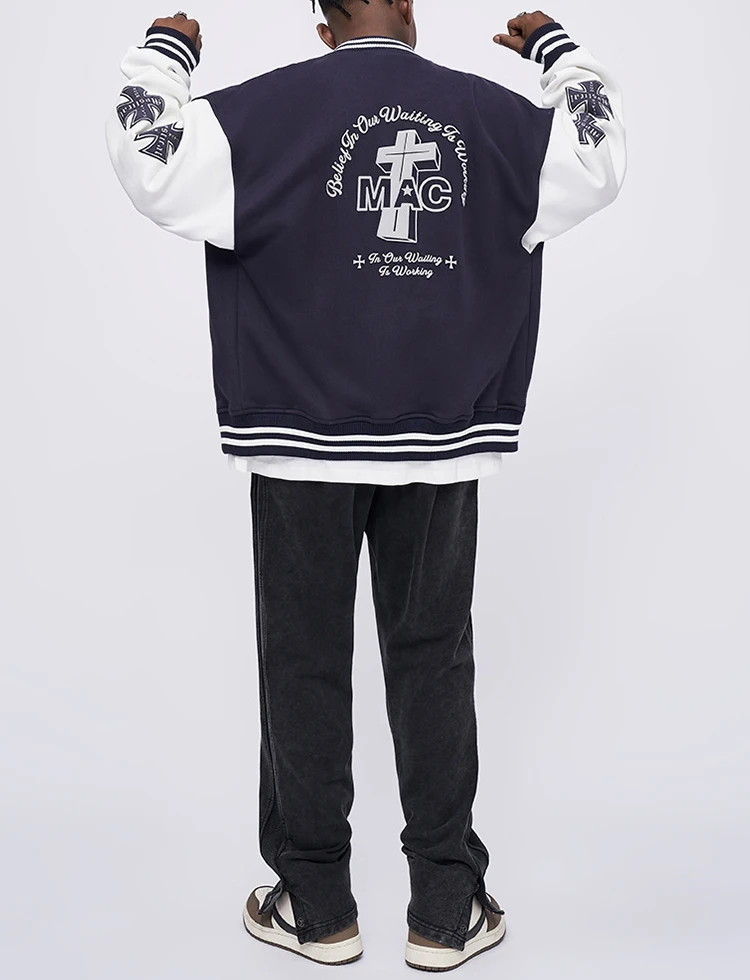 YALI Streetwear Varsity Jacket - Custom Puff Printed Hip Hop