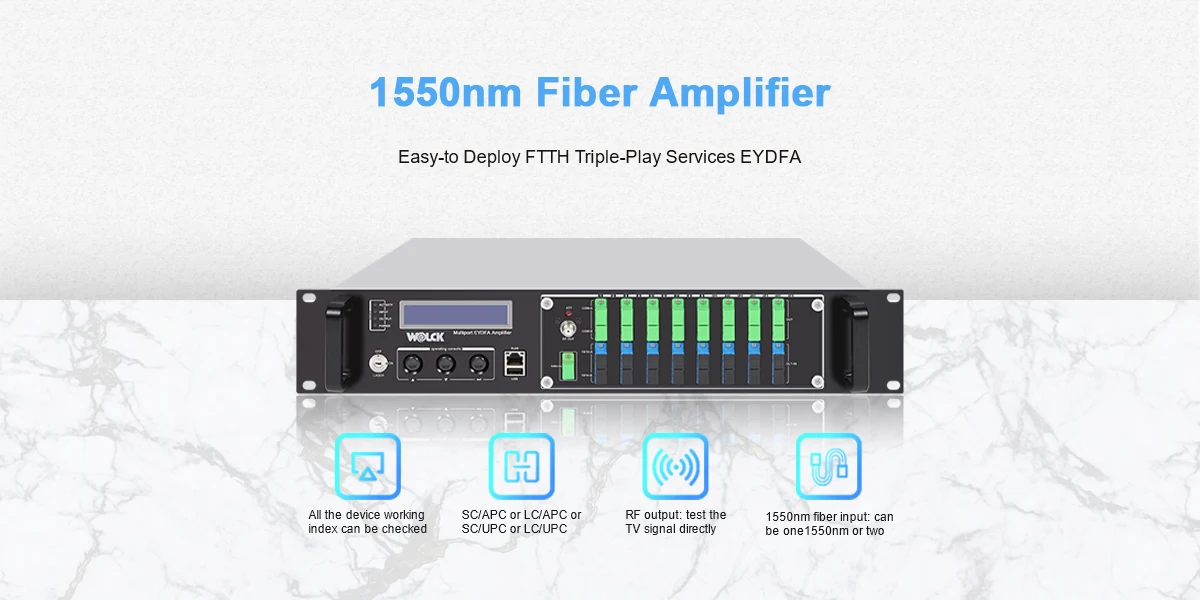 Fiber Optic Signal Booster 1550 Dwdm Catv 22 Dbm 16 Puertos 16x23db 16 ...