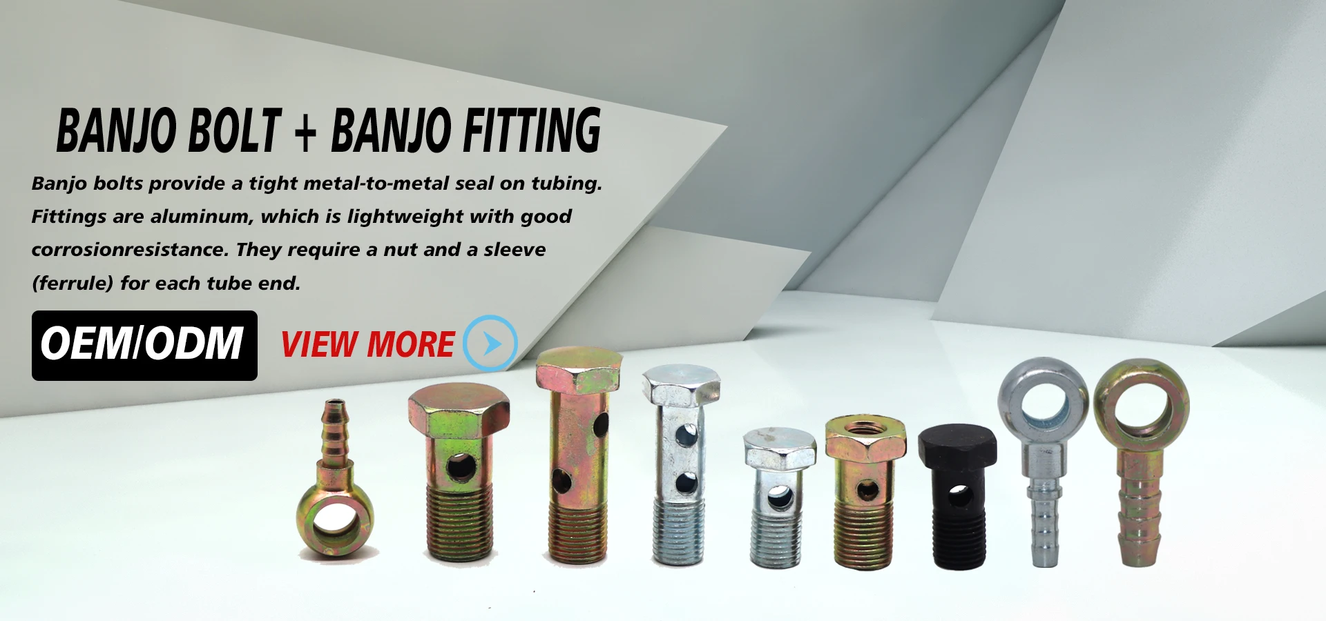 ZM M6 to M26 Hexagonal Hollow Screw Banjo Bolt - Zinc Finish