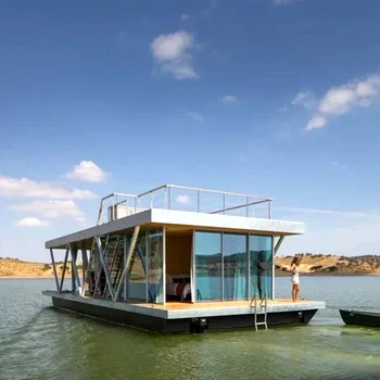 Prefabricated Aluminum Water Modular House Small Residential Floating ...