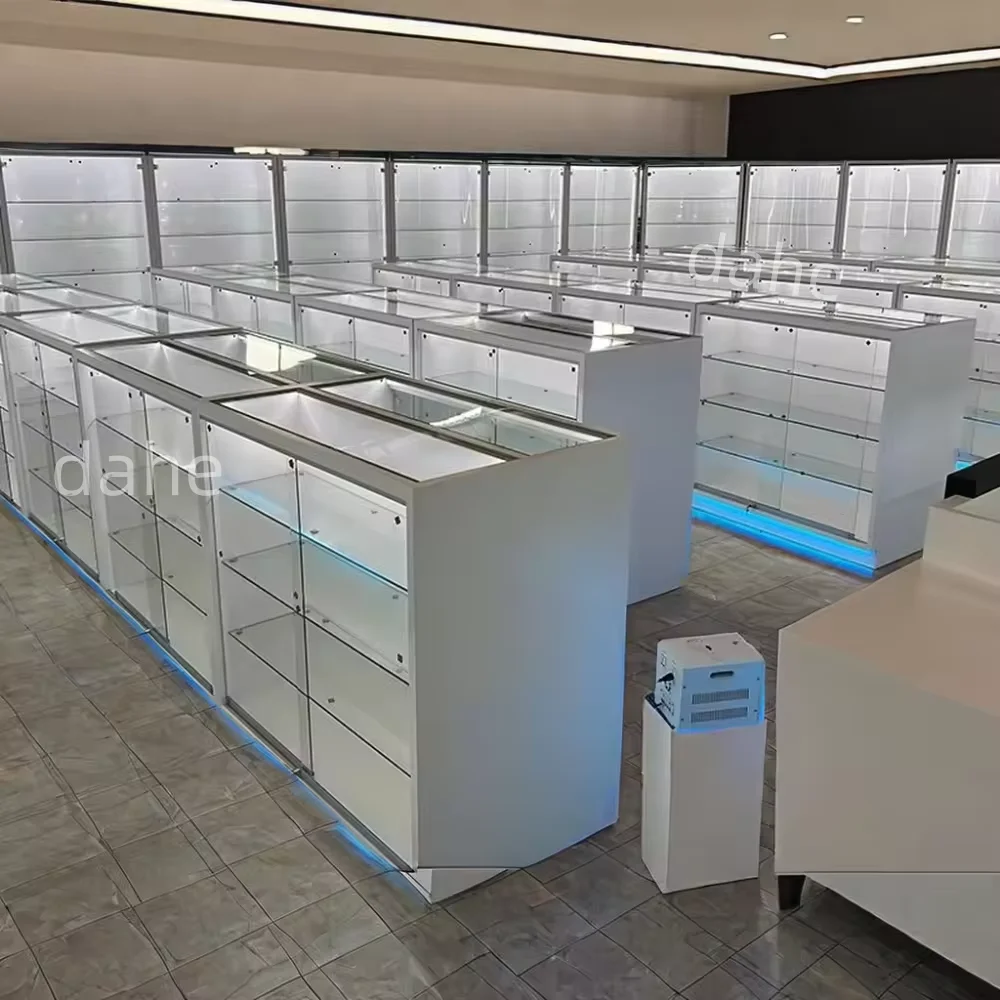 Retail Tobacco Stores Furniture Display Rack Glass Display Counters For ...