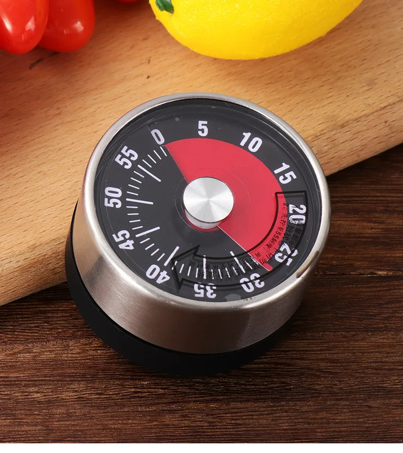 Stainless Steel Mechanical Countdown Timer Kitchen Tool Round Shape ...