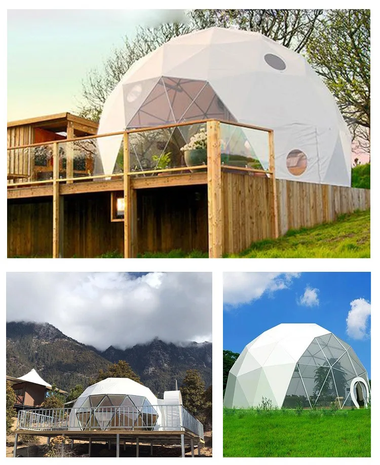 Luxury One-Bedroom PVC Dome House Tent with Built-in Bathroom